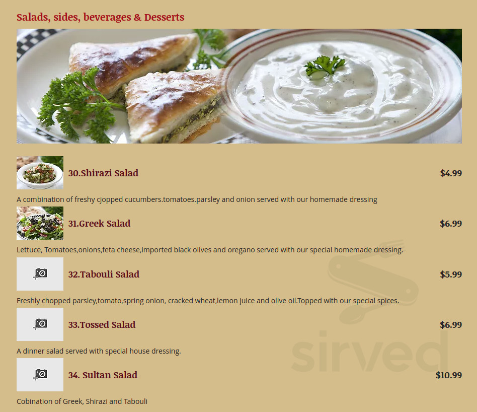 Mirage Restaurant menus in Clearwater, Florida, United States