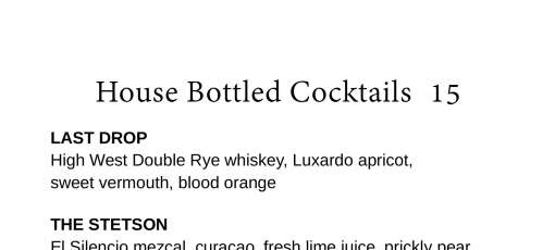 Menu for LON’s at The Hermosa Inn in Paradise Valley, AZ | Sirved