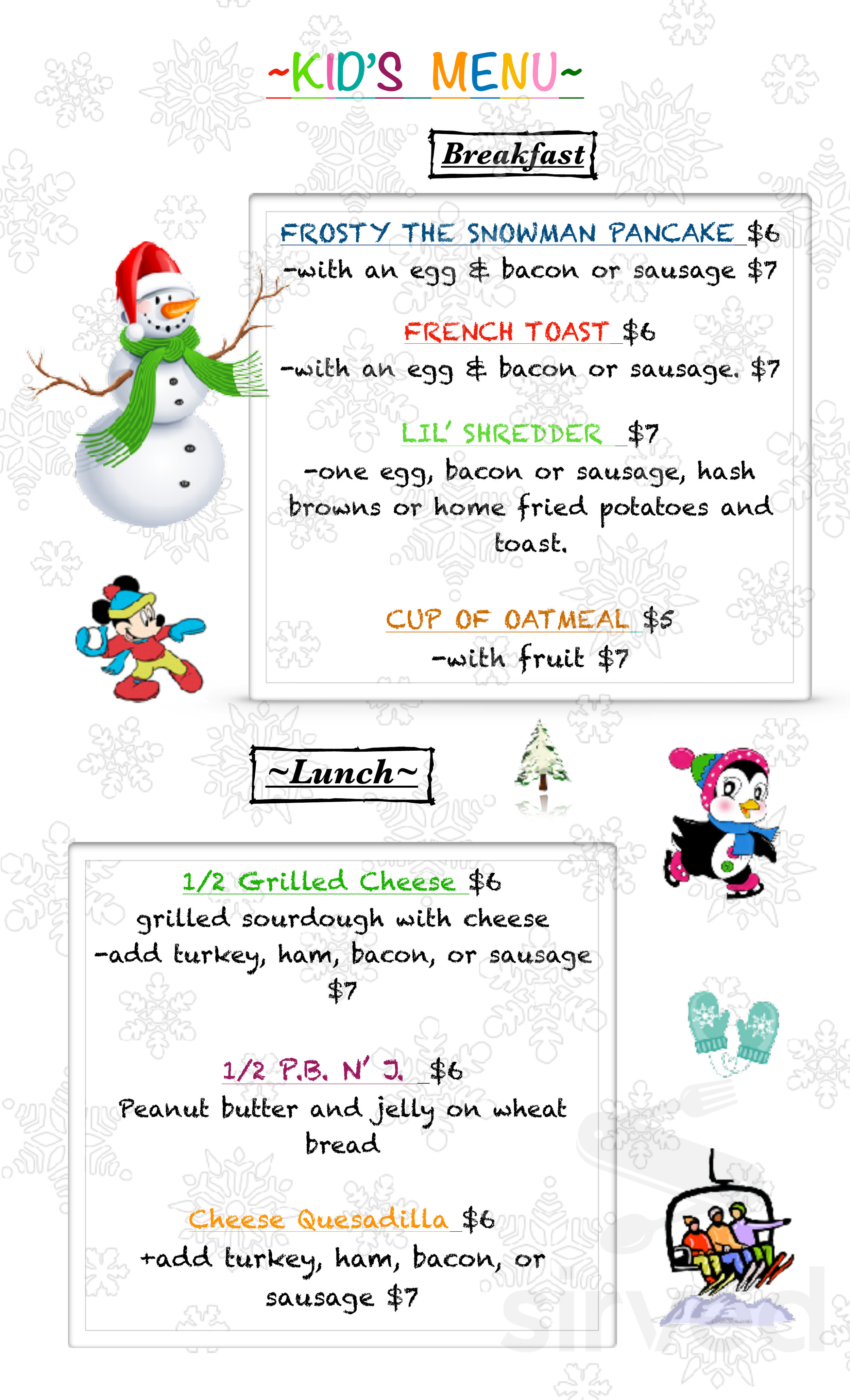 Menu - Truckee CA's Donner Lake Kitchen | Sirved