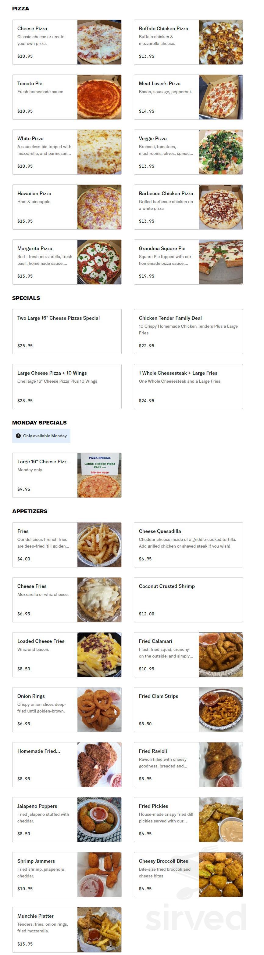 Eddie's Pizza & Grill menu in Somers Point, New Jersey, USA