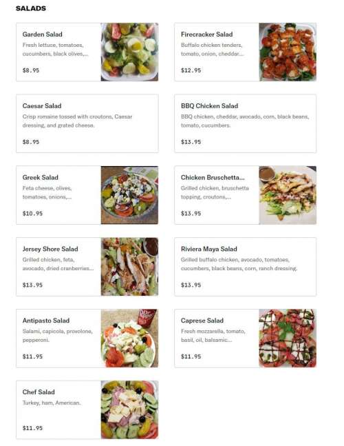 Eddie's Pizza & Grill menu in Somers Point, New Jersey, USA