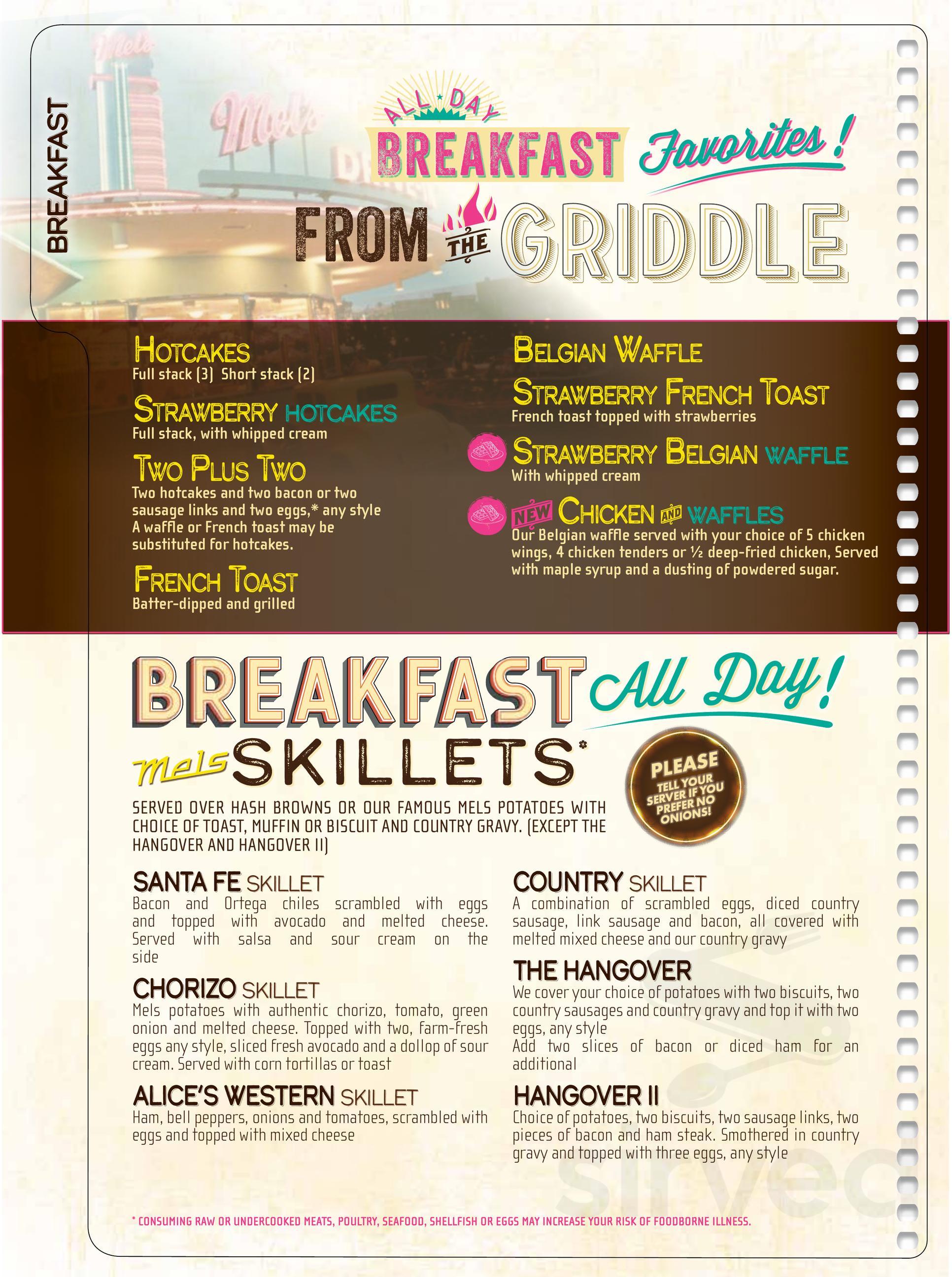 The Original Mels Diner menu in Auburn, California, USA