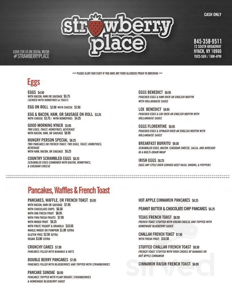 Strawberry Place menu in Nyack, New York, USA