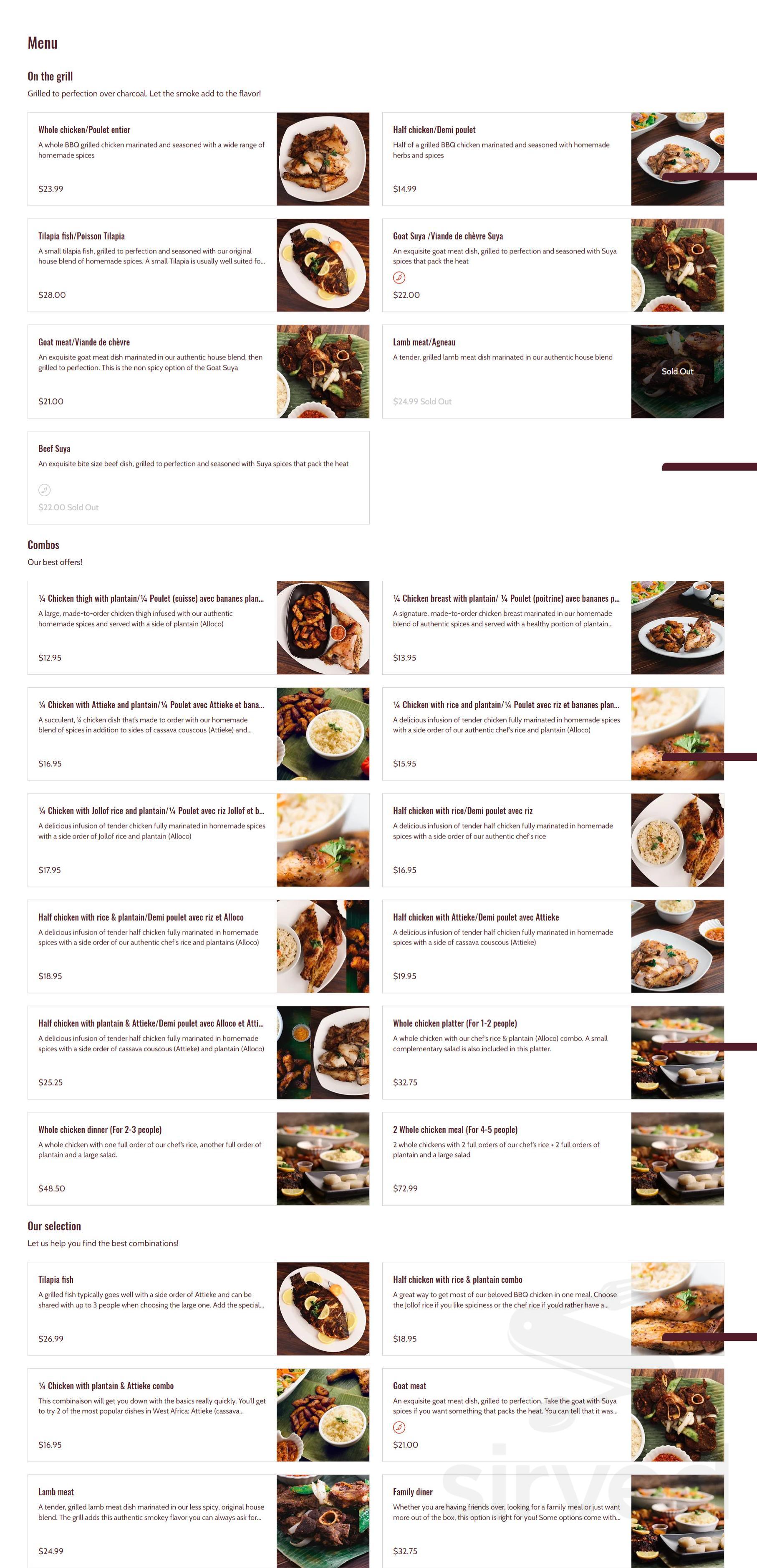 Menu - Nepean ON's Moyo Grill | Sirved