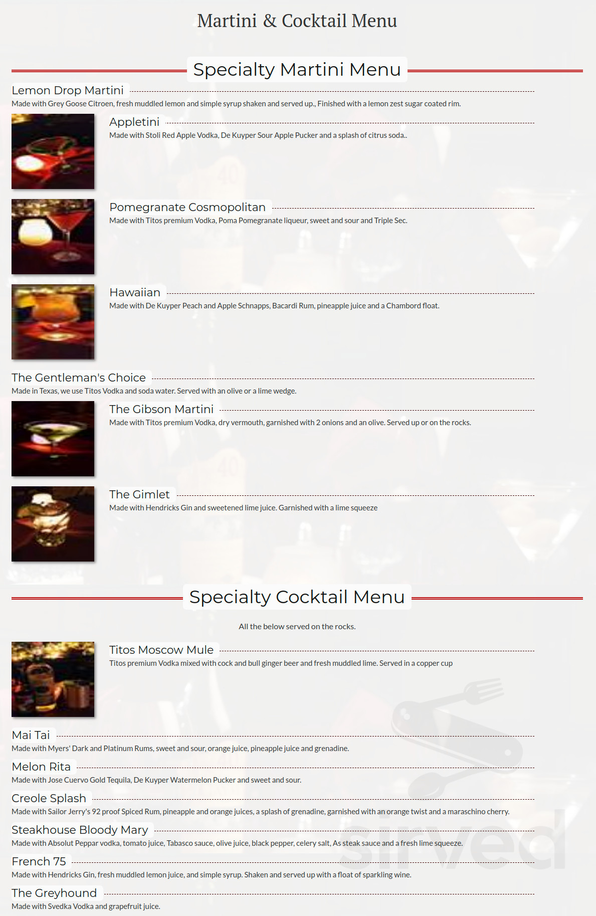 K C Steak House menu in Bakersfield, California, USA