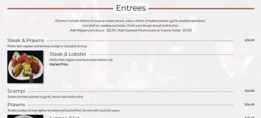 Menu for K C Steak House in Bakersfield, CA | Sirved