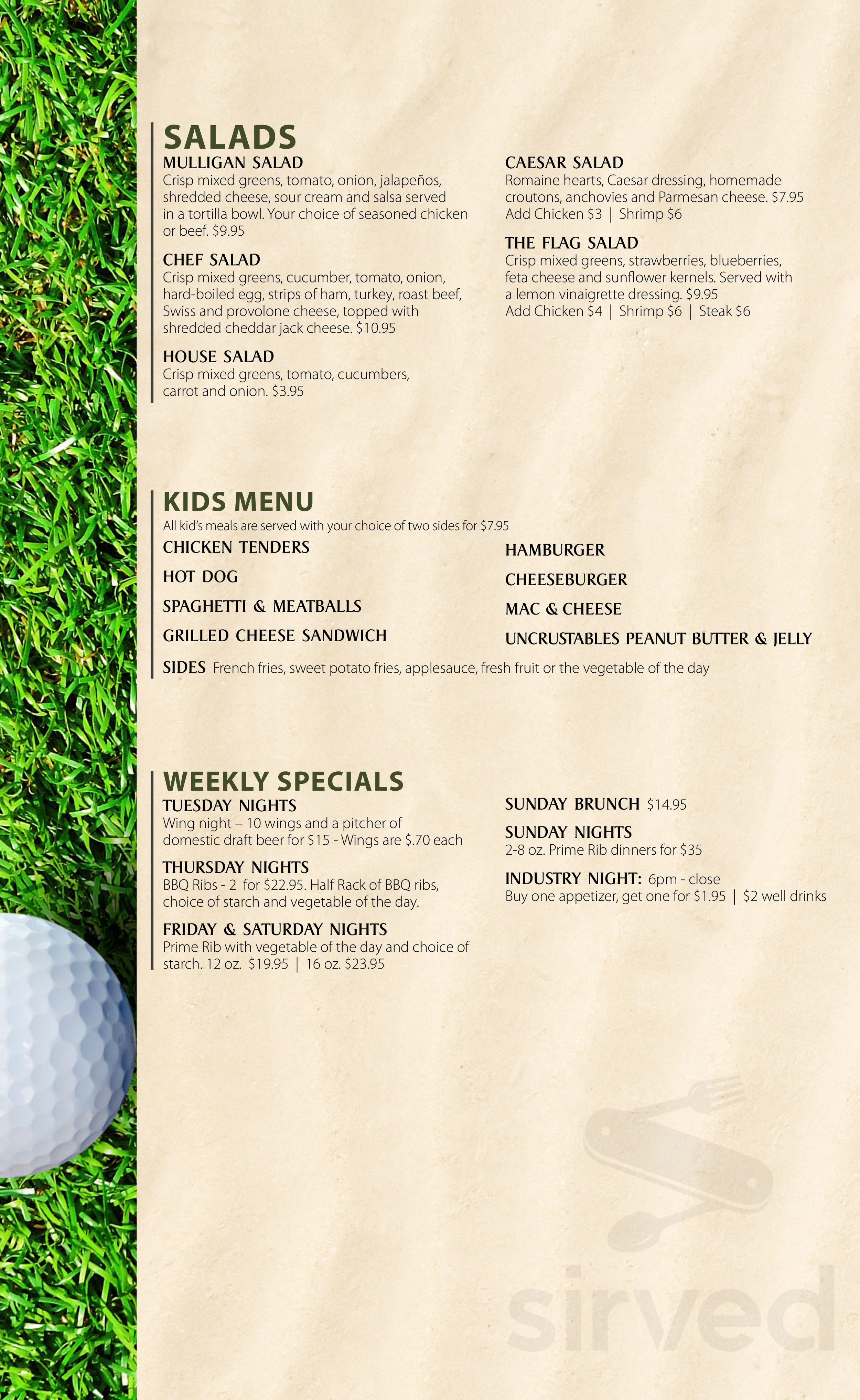 Harmony Golf Club and Community menu in Port Kent, New York, USA