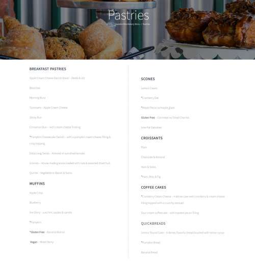 Sweetie Pies Bakery menu in Napa, California, USA