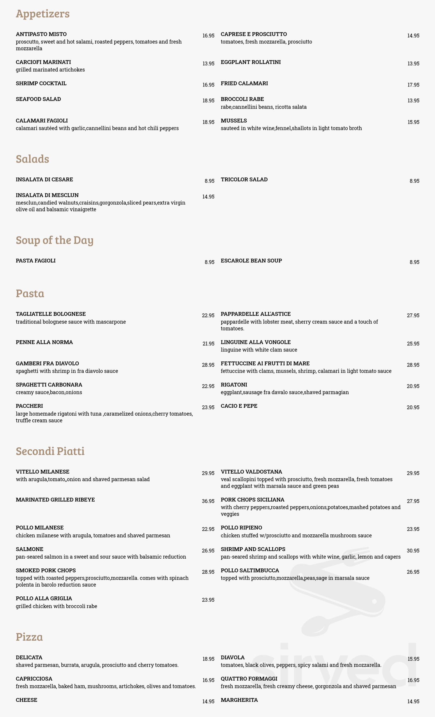 Menu - North Haven CT's La Lupa Ristorante | Sirved