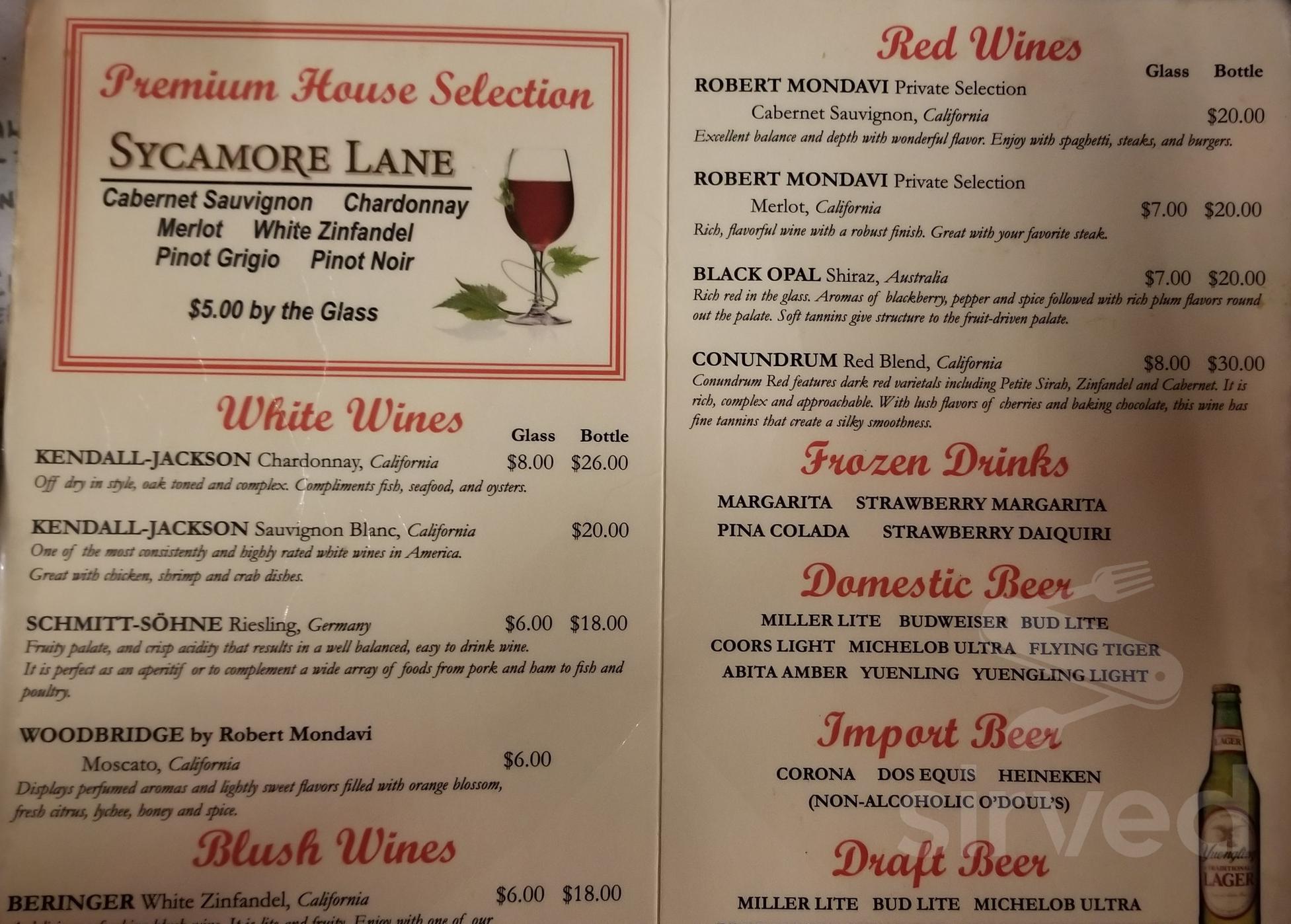 Menu for Mohawk Seafood Tavern in Monroe, LA | Sirved