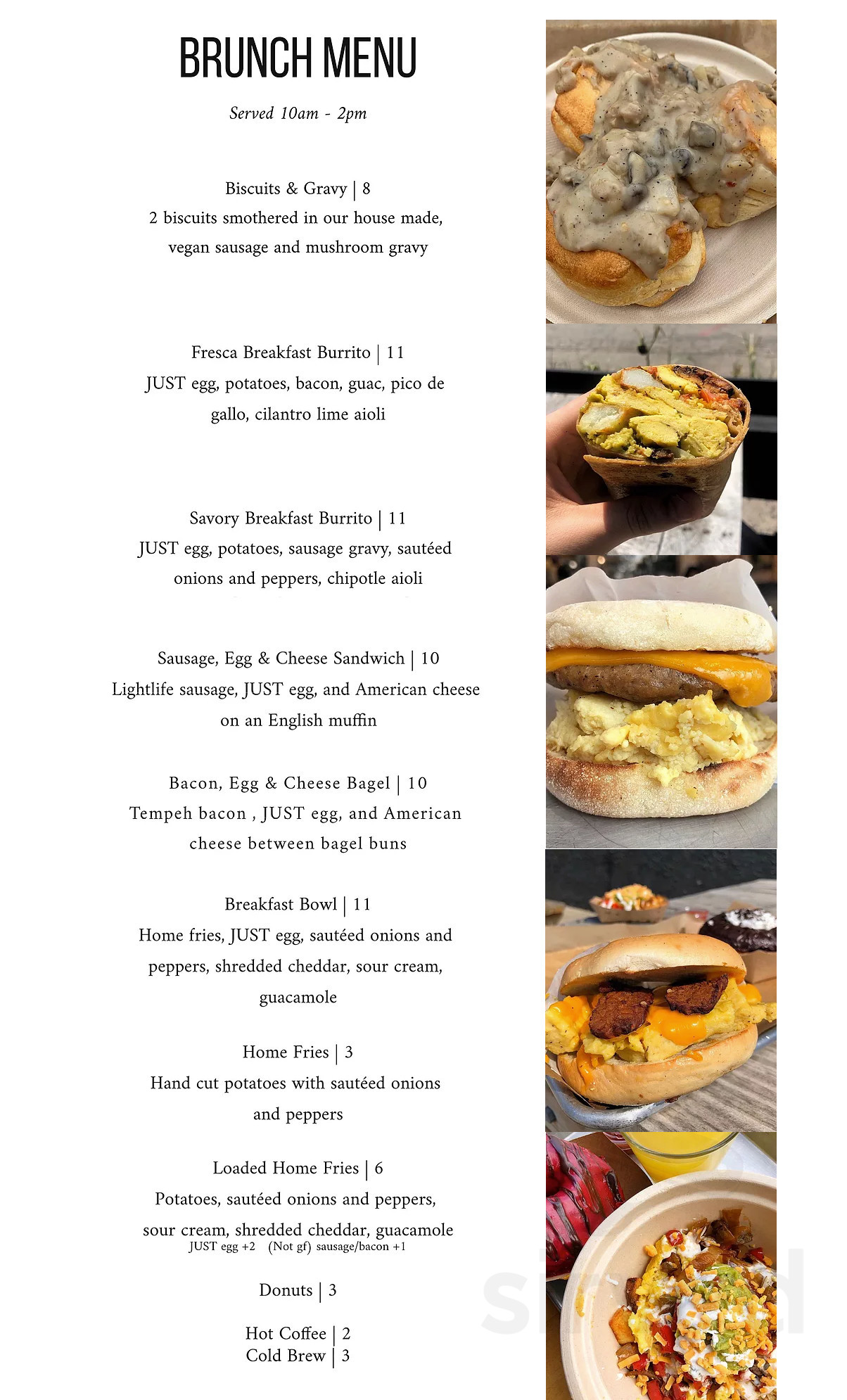 Eden Burger menu in Columbus, Ohio, USA