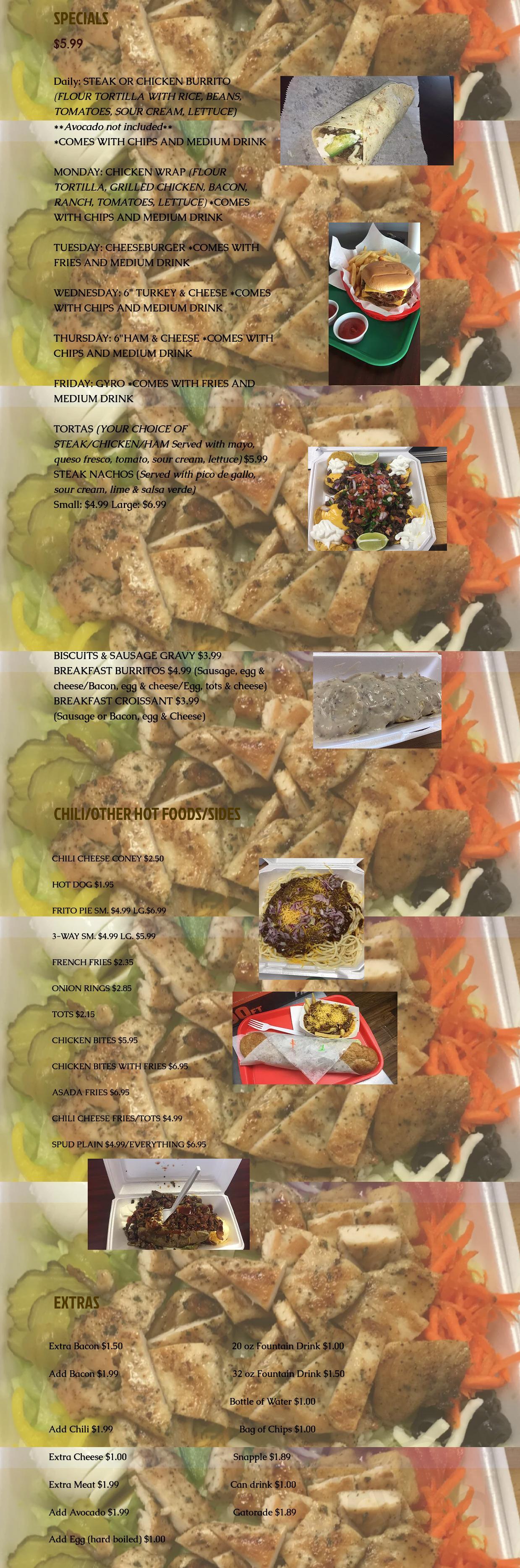 Bill & Ruth's menu in Tulsa, Oklahoma, USA