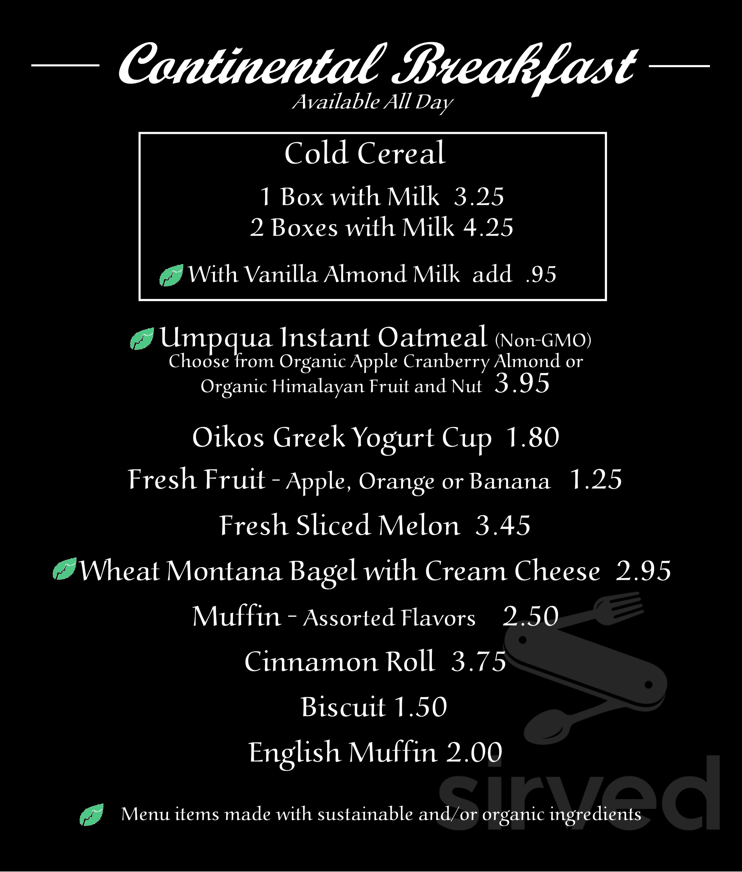 Mammoth Terrace Grill menu in Yellowstone National Park, Wyoming, USA