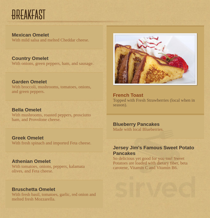 Vincentown Diner menus in Southampton Township, New Jersey, United States