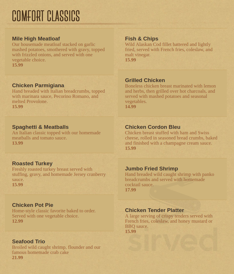 Vincentown Diner menu in Southampton Township, New Jersey, USA