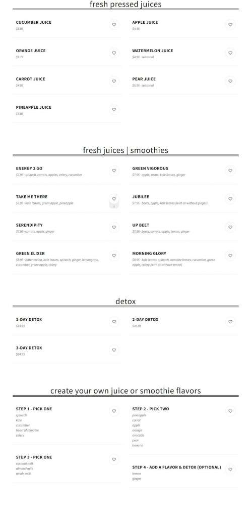 AZN Sandwiches Bowls Juice Bar (Simple. Seasonal. Healthy) menu in ...