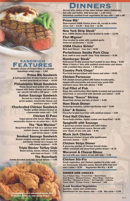 Hall's Prime Rib (State Street) menu in Fort Wayne, Indiana, USA