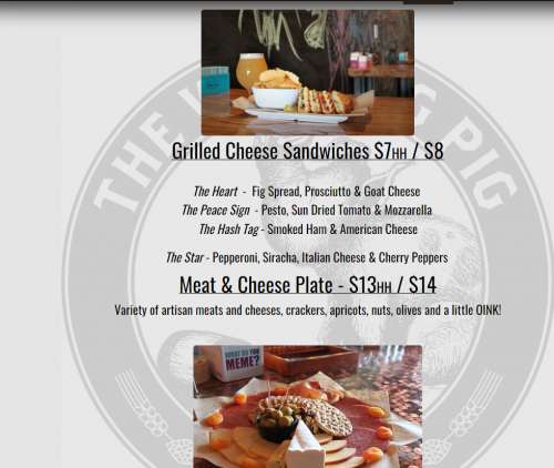 The Whining Pig Gilbert menu in Gilbert, Arizona, USA