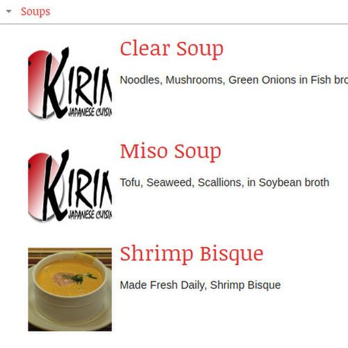 Kirin Japanese Cuisine menu in Hammond, Louisiana, USA