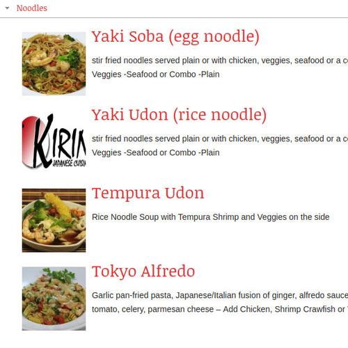 Kirin Japanese Cuisine menu in Hammond, Louisiana, USA