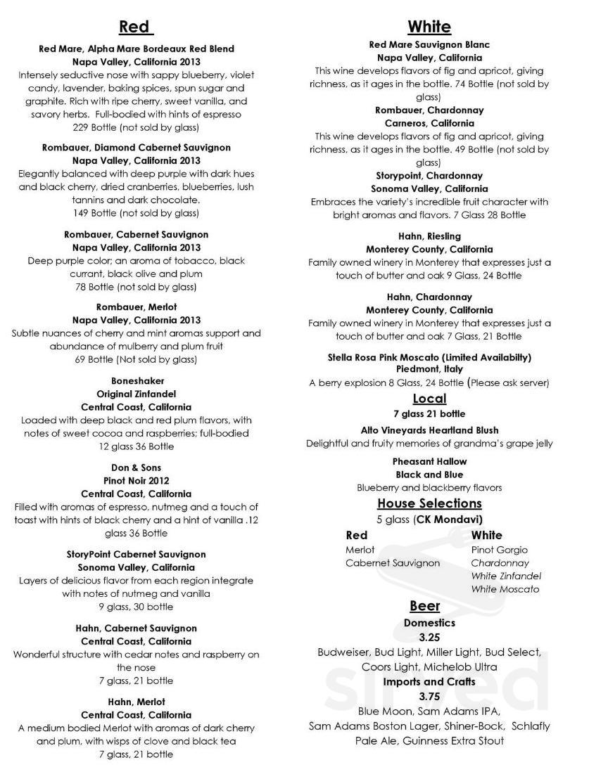 The W Restaurant menu in Du Quoin, Illinois, USA