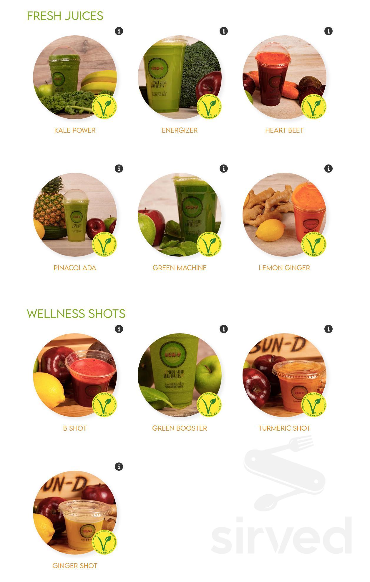 BUN-D menus in Fort Carson, Colorado, United States