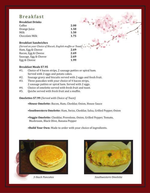 Cherry House Cafe menu in Beavercreek Township, Ohio, USA