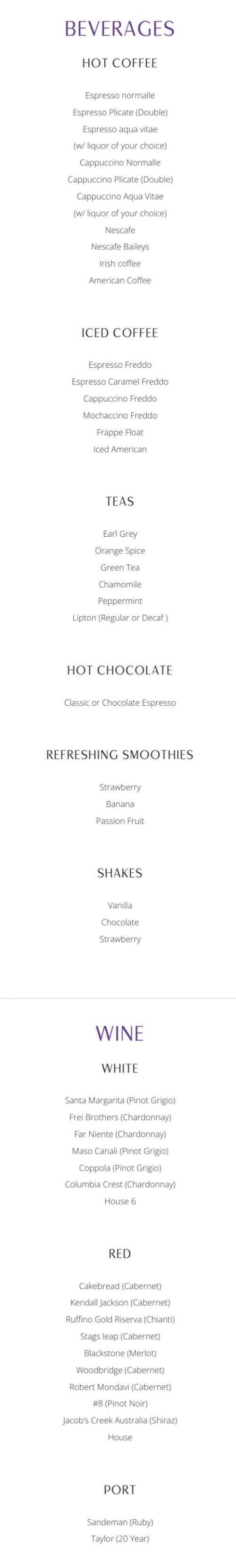 Royal Regency Hotel menu in Yonkers, New York, USA