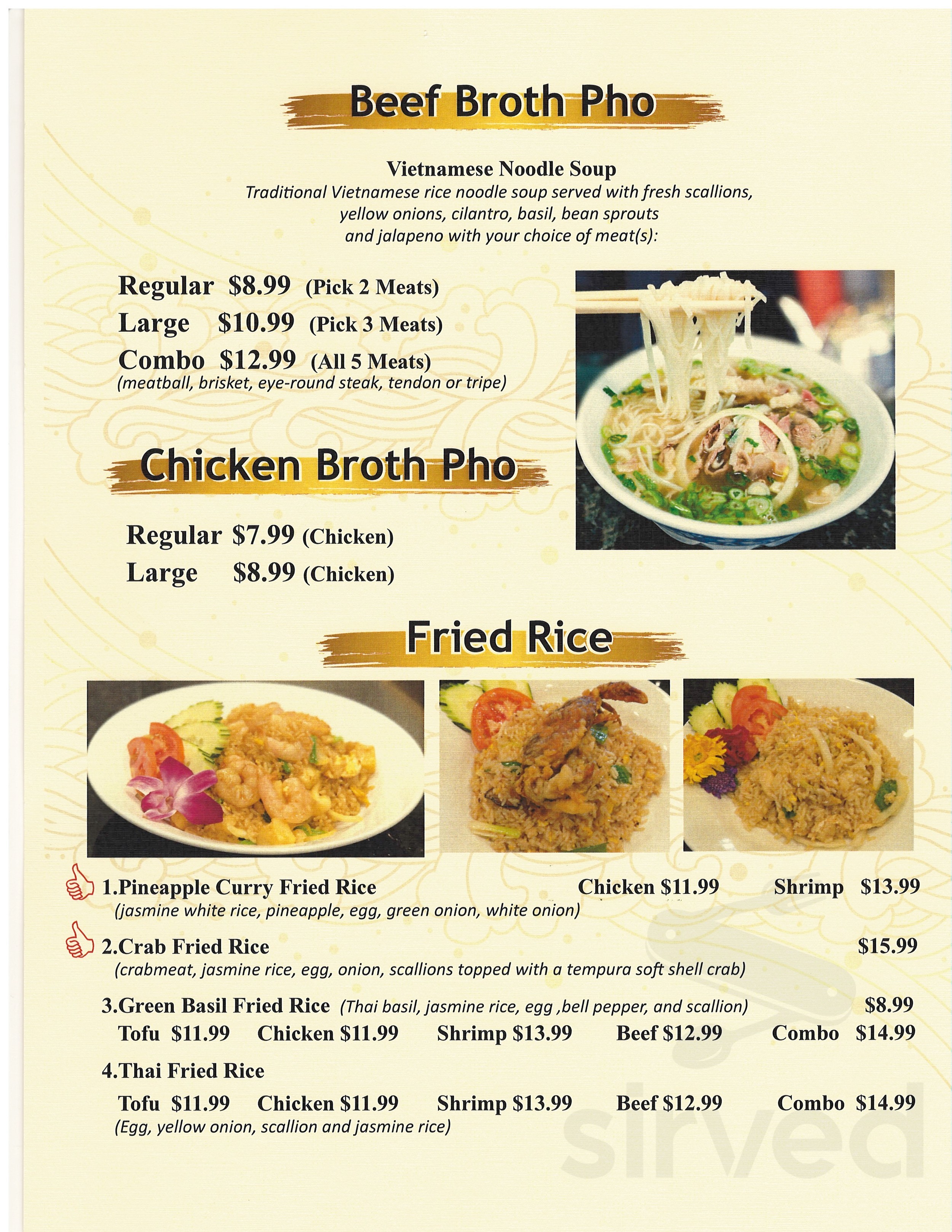 Thai.pho menu in Forney, Texas, USA