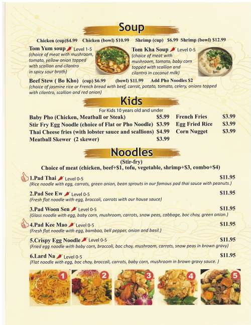 Thai.pho menu in Forney, Texas, USA