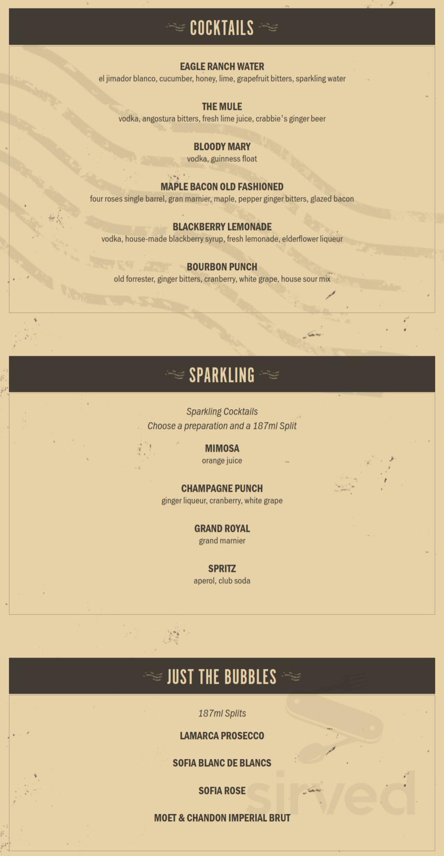 The Eagle menus in Pittsburgh, Pennsylvania, United States