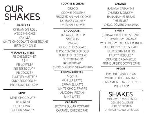 Blend Nutrition & Energy menu in Round Rock, Texas, USA