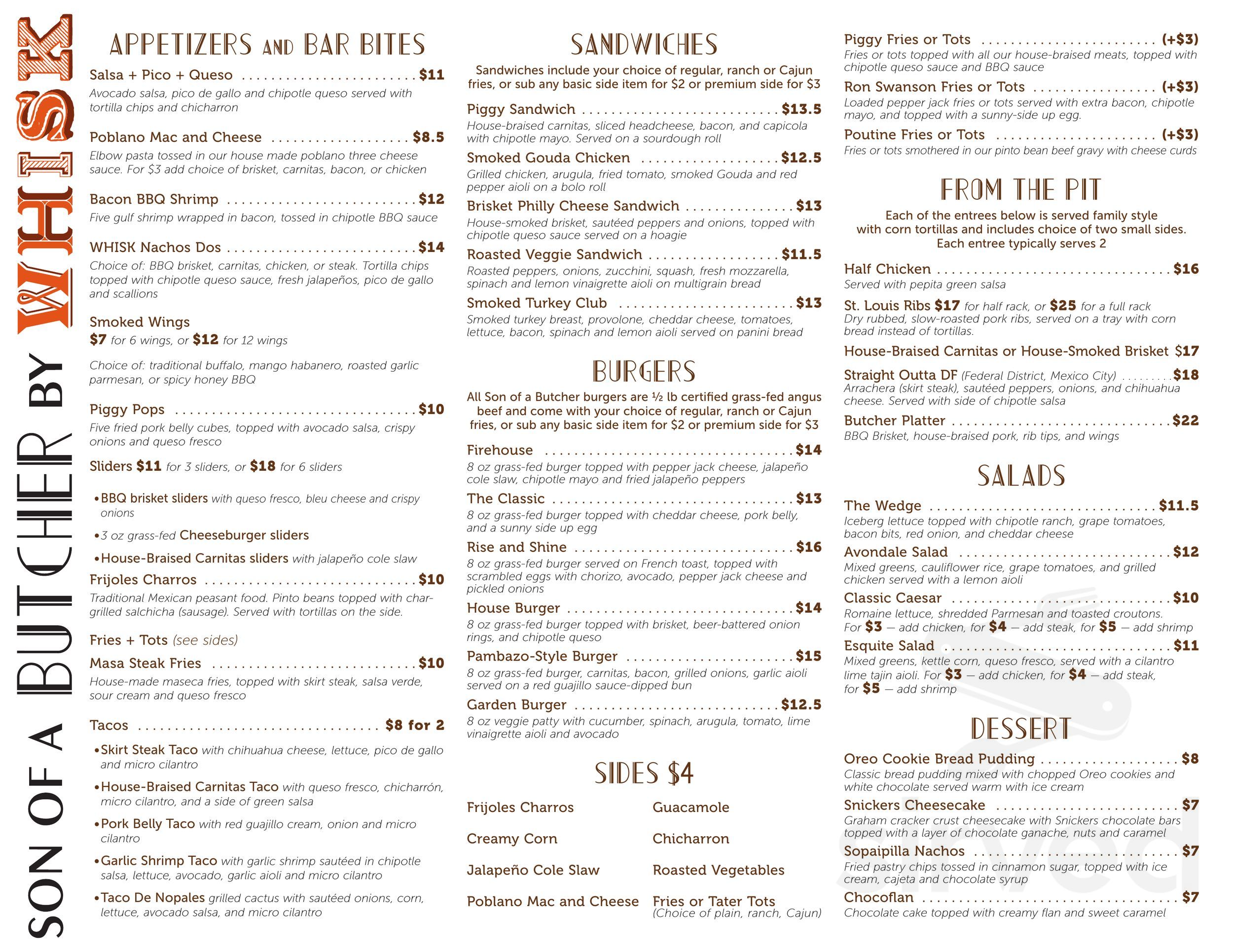 Son of a Butcher by WHISK menus in Chicago, Illinois, United States