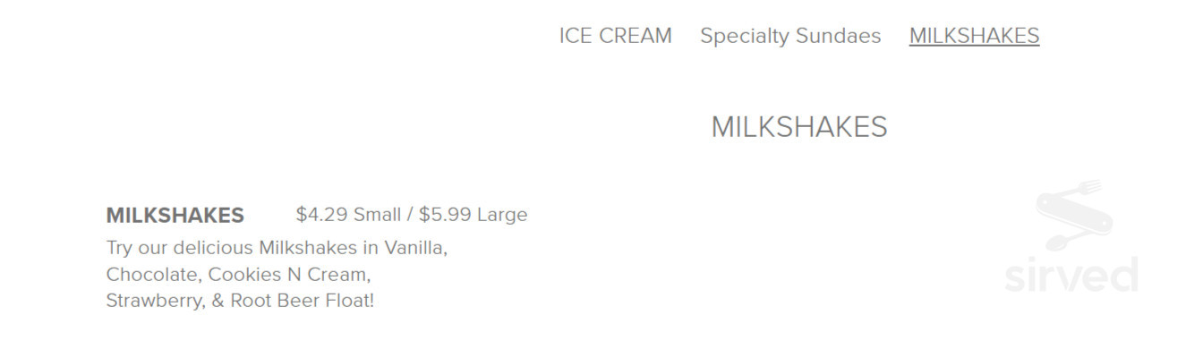 1806 General Store menu in Livingston, Tennessee, USA