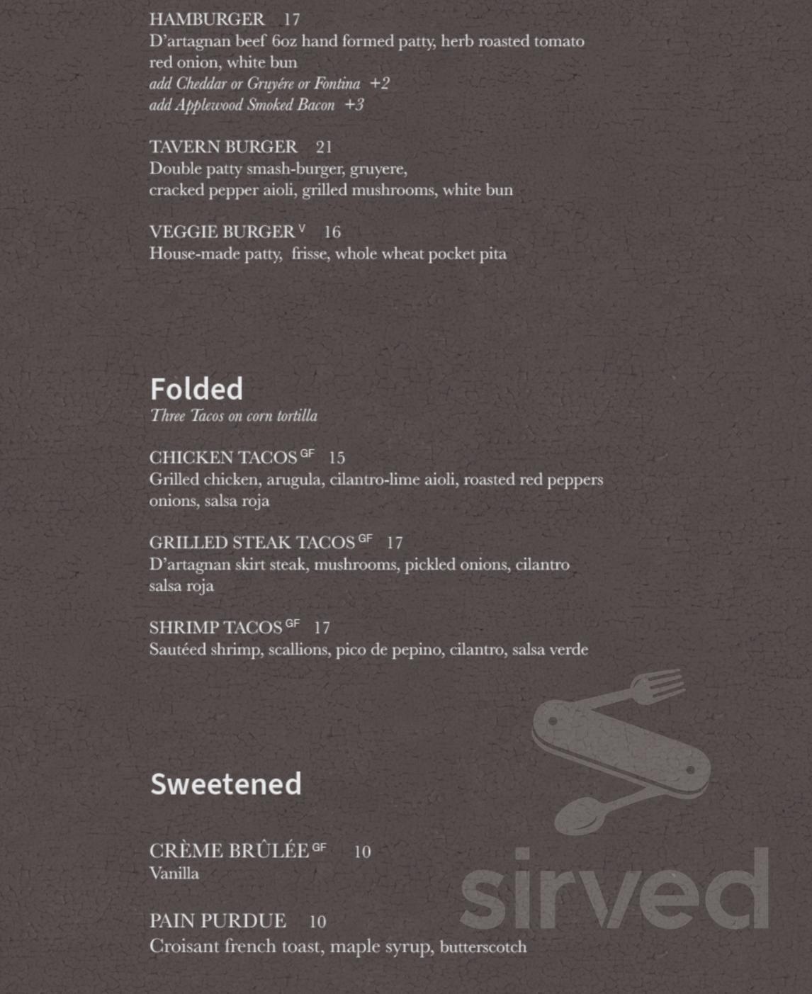 The Sparrow Tavern menu in Queens, New York, USA