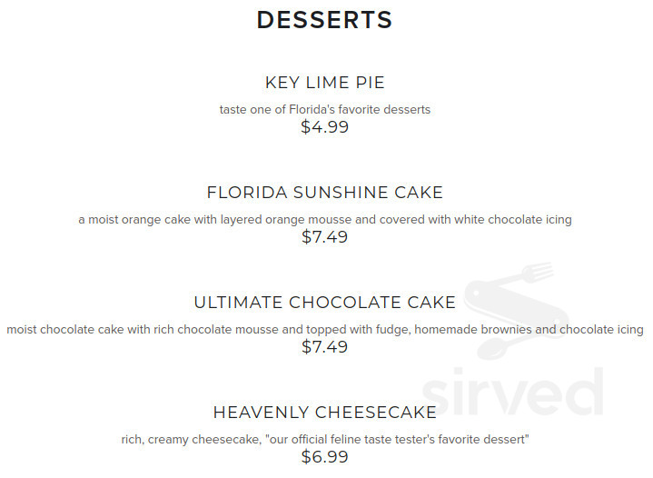 Menu for The Back Porch in Destin, FL | Sirved