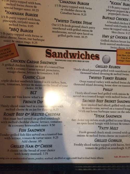 Wickiup Station Sports Pub menu in La Pine, Oregon, USA
