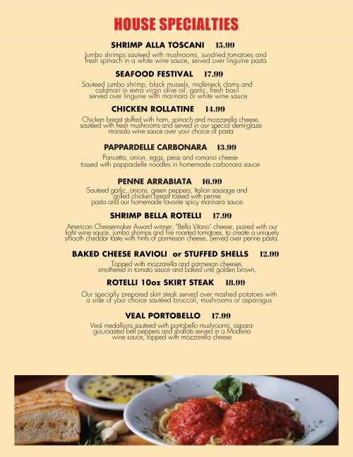 Rotelli Pizza & Pasta menu in Pompano Beach, Florida, USA