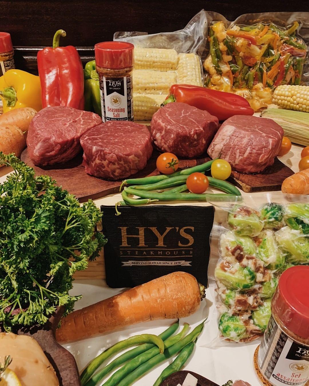 Hy's Steak House menu in Honolulu, Hawaii, USA