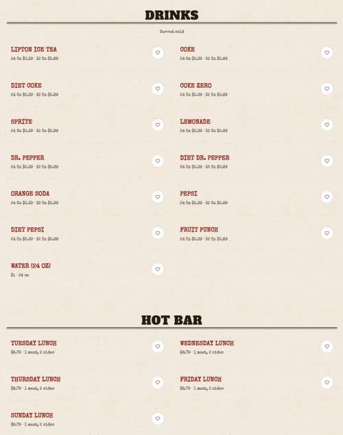 Commissioner's Pit Stop & Restaurant menu in Camden, Alabama, USA