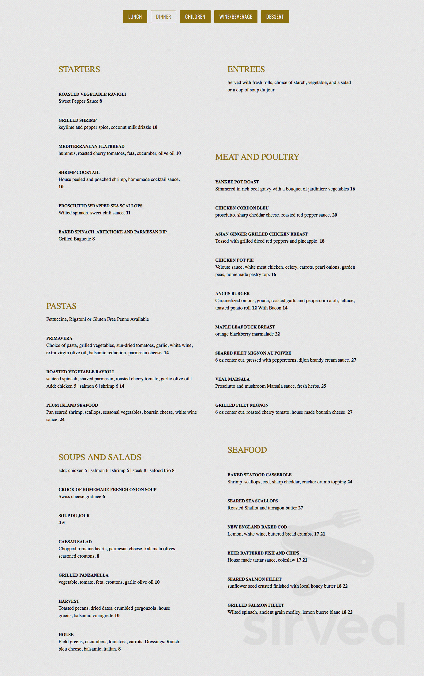 Tucker's Restaurant menu in Southwick, Massachusetts, USA