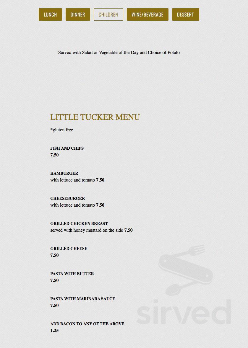 Menu for Tucker's Restaurant in Southwick, MA | Sirved