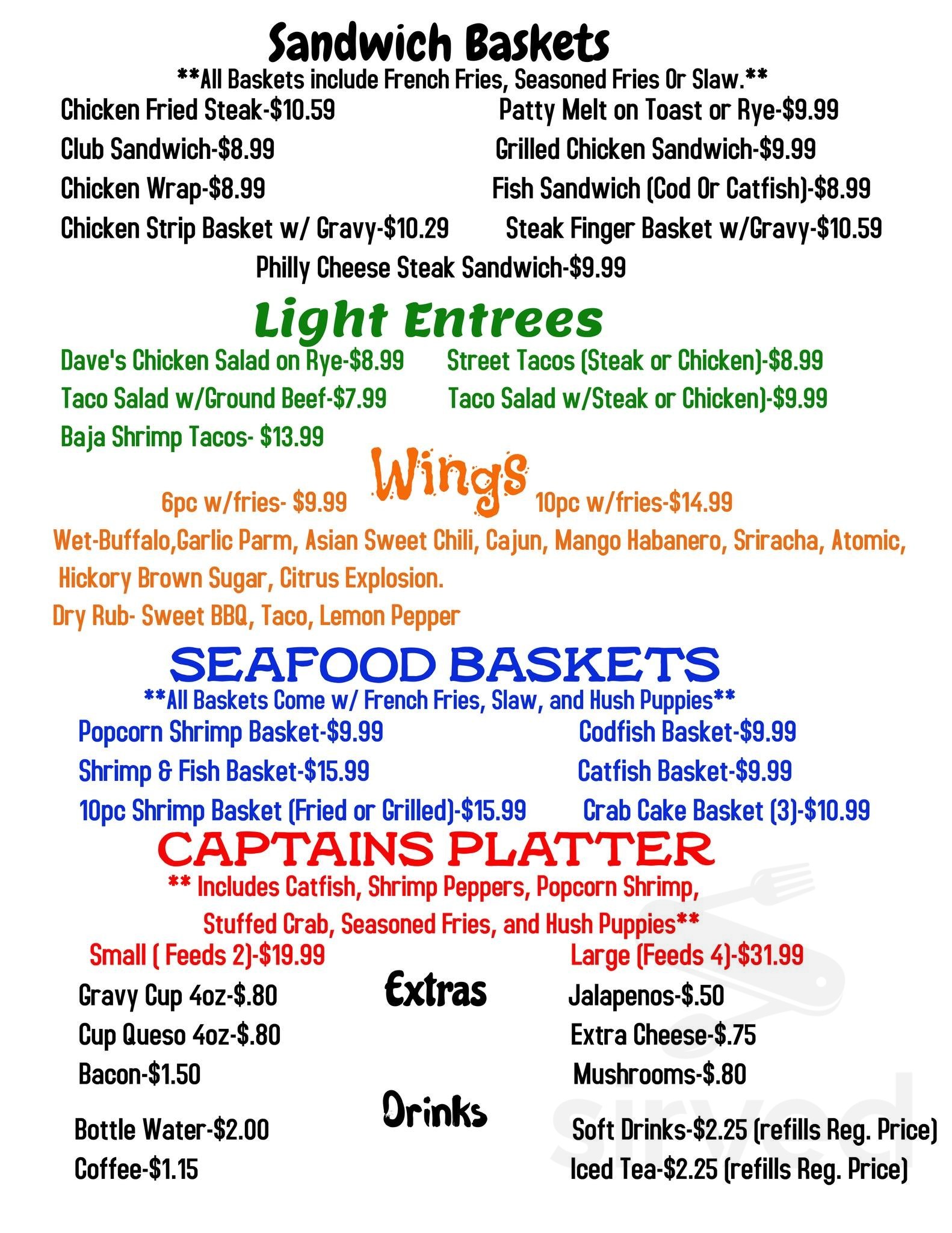 Wet Deck Bar & Grill menu in Livingston, Texas, USA