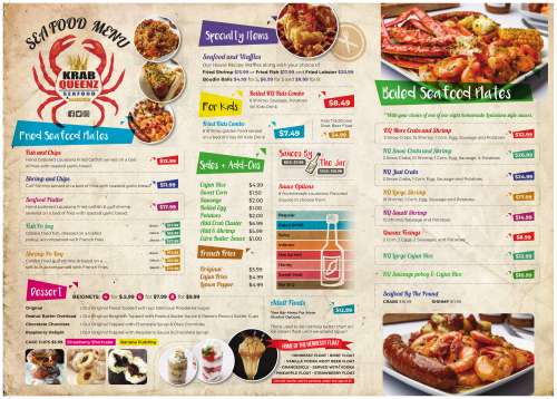 Krab Queenz menu in Inglewood, California, USA
