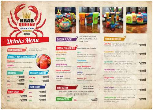 Krab Queenz menu in Inglewood, California, USA