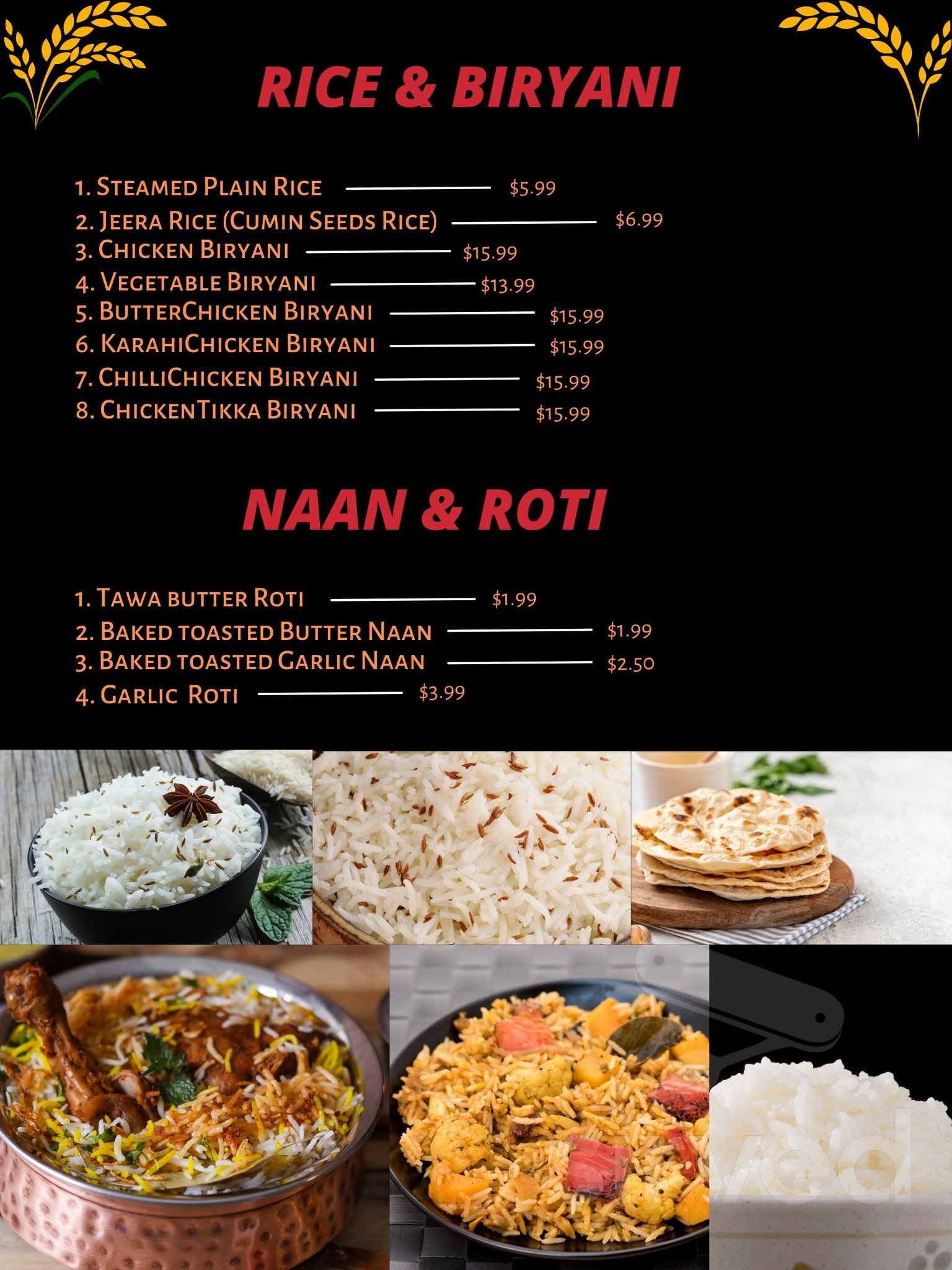 Flavour Kingdom menu in Cornwall, Ontario, Canada