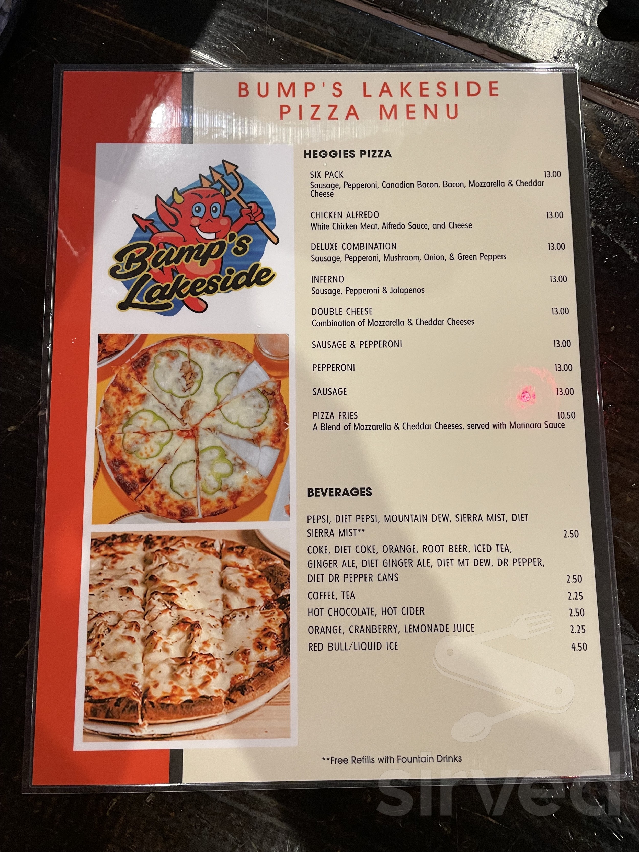 Menu - Webster WI's Bump's Bar | Sirved