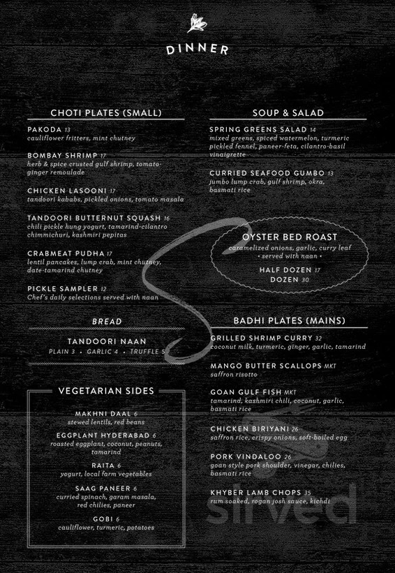 SAFFRON NOLA menu in New Orleans, Louisiana, USA