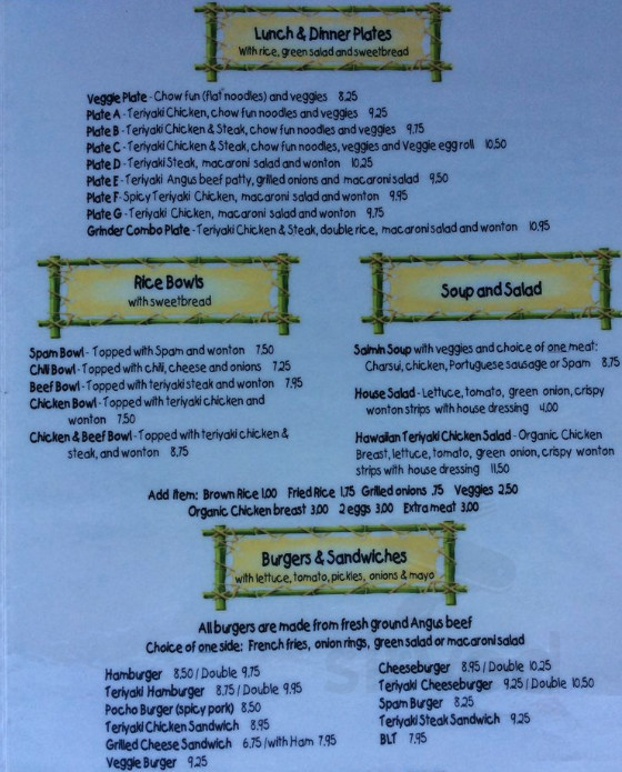 The Beach Hut menu in Torrance, California, USA