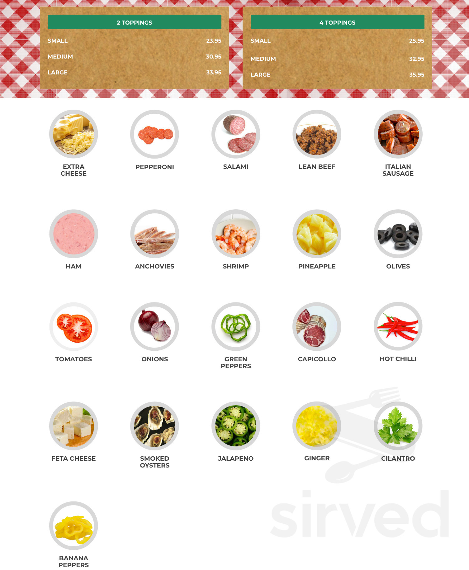 Menu for Round Table Pizza - Garden City, Richmond in Richmond, BC | Sirved